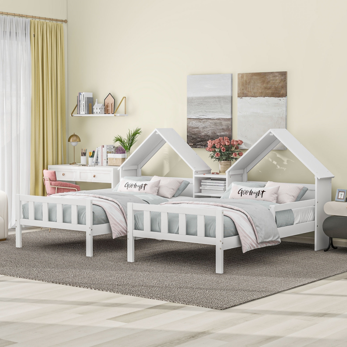 Click here for Streamdale White Twin Platform Bed with Headboard... prices