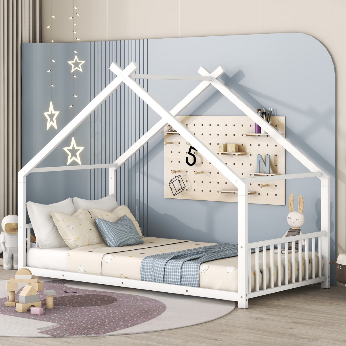 Click here for Streamdale Twin Size Metal House Bed  Black - Whit... prices