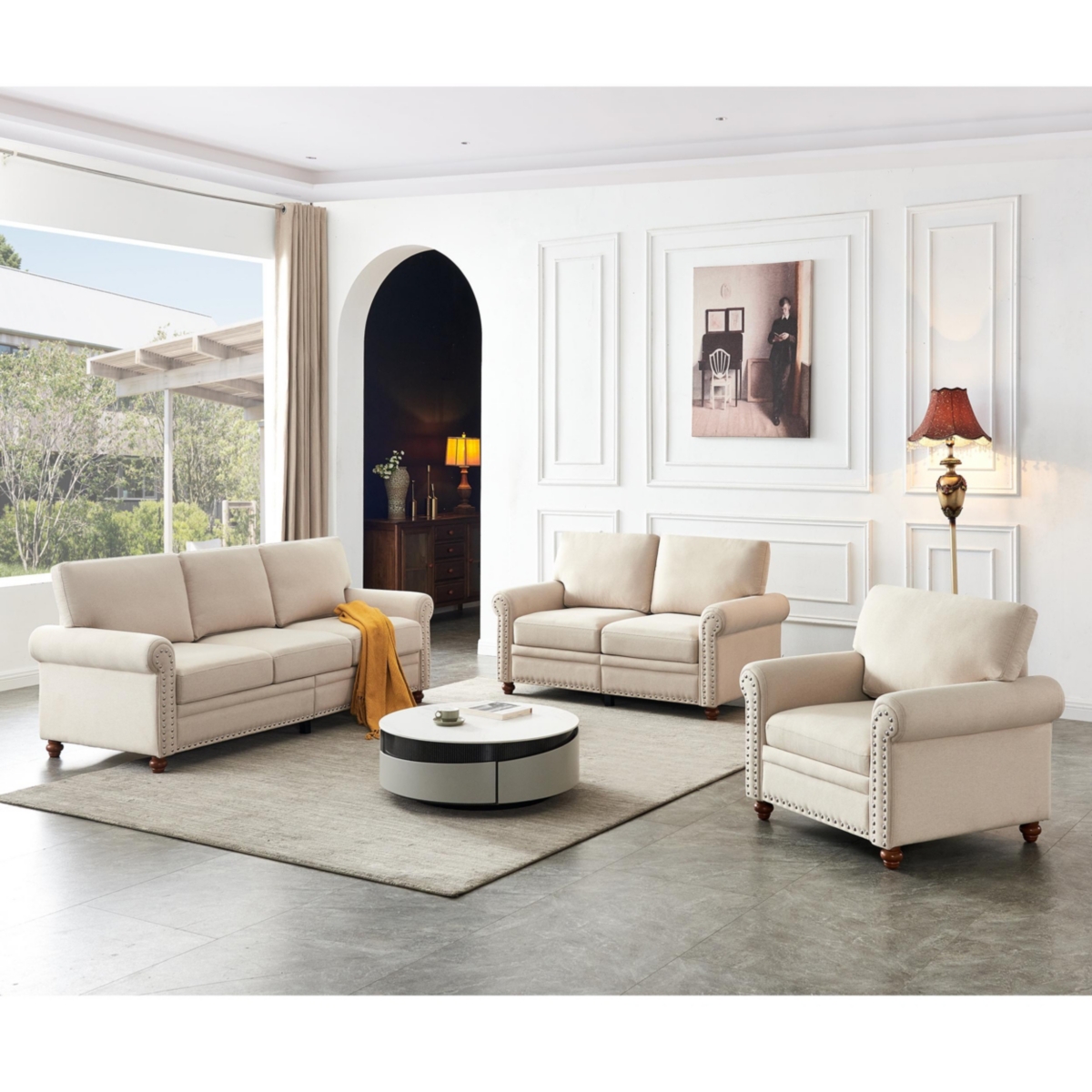 Click here for Streamdale Linen Fabric Upholstered With Storage S... prices