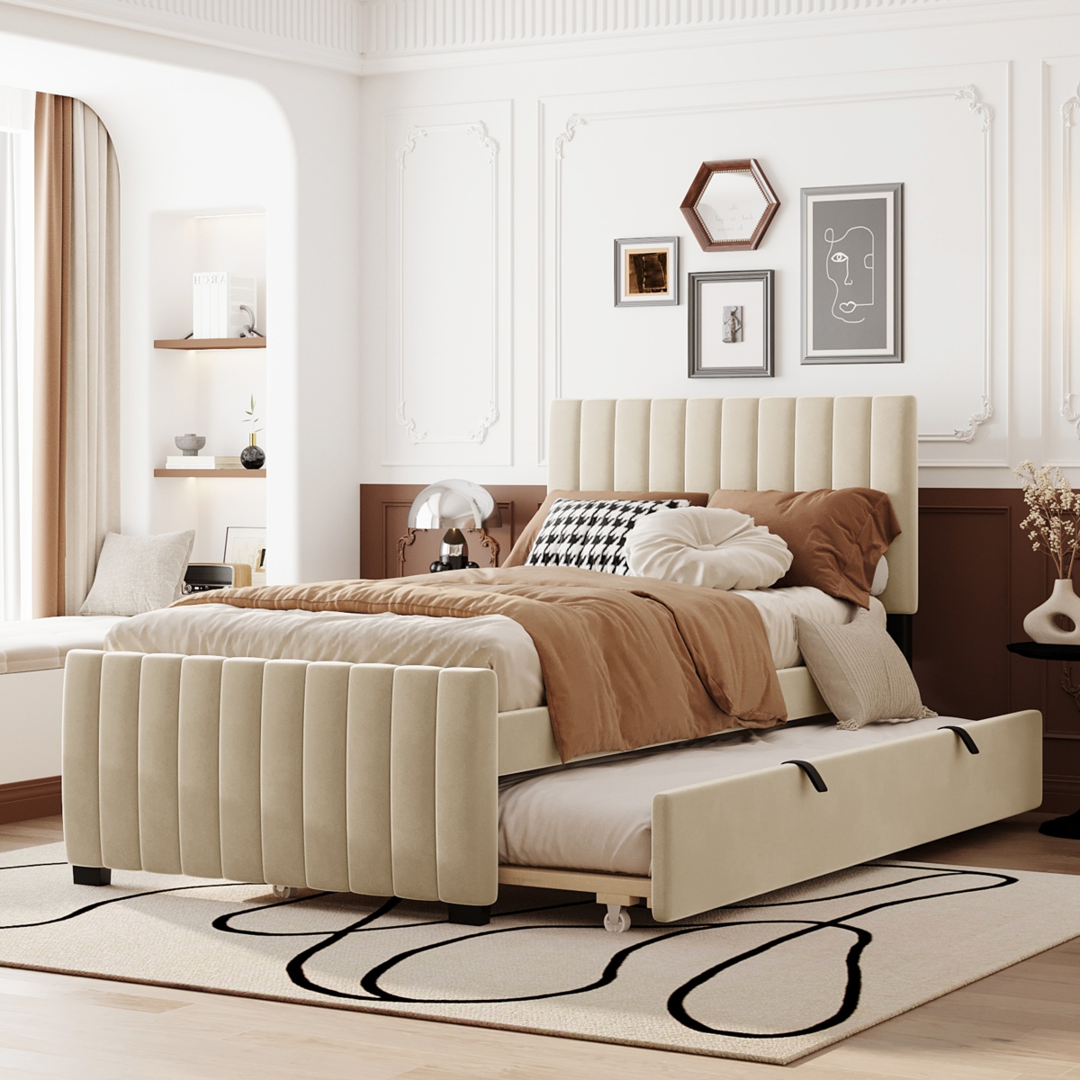 Click here for Streamdale Twin Size Velvet Upholstered Platform B... prices