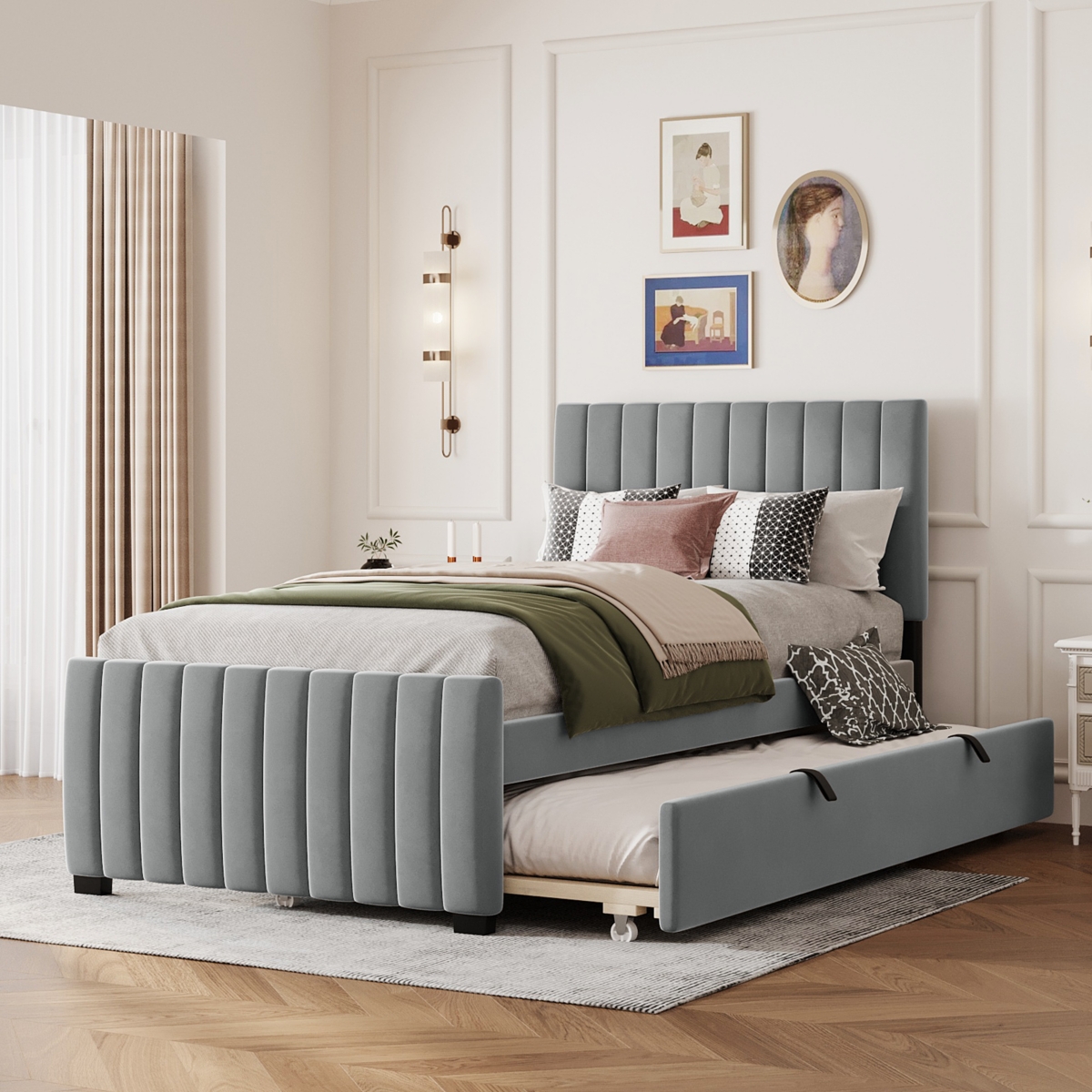 Click here for Streamdale Twin Size Velvet Upholstered Platform B... prices