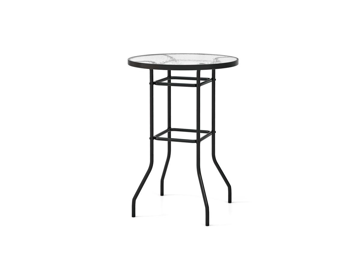 Click here for Slickblue 38 Inch Patio Bar Table with Tempered Gl... prices