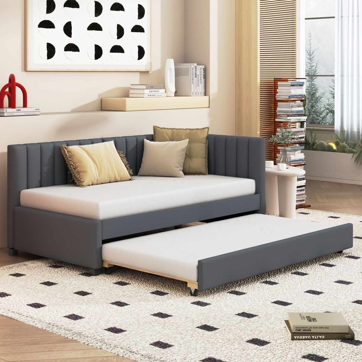 Click here for Streamdale Twin Upholstered Daybed with Trundle -... prices