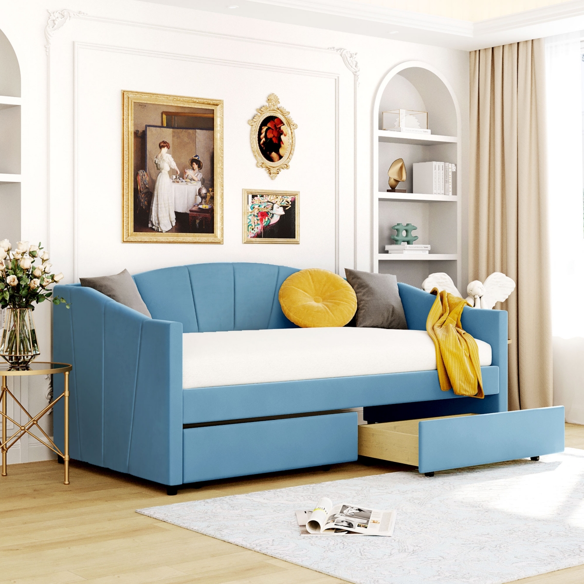 Click here for Streamdale Upholstered Daybed Twin Size With Two D... prices