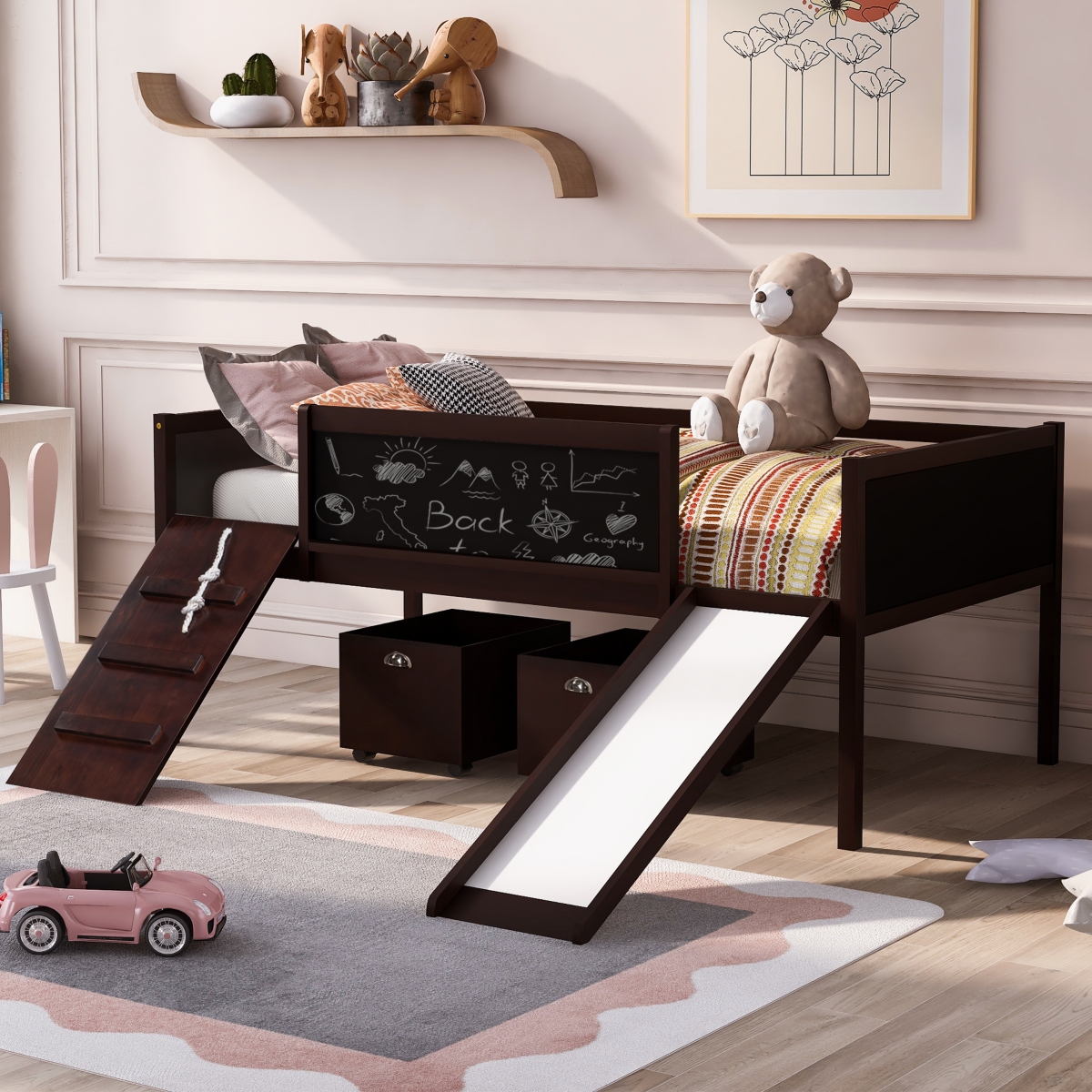 Click here for Streamdale Twin Size Loft Bed Wood Bed With Two St... prices