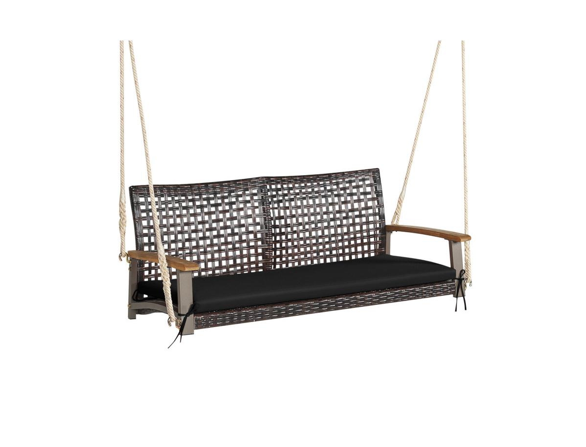Click here for Slickblue 2-Person Rattan Hanging Porch Swing Chai... prices