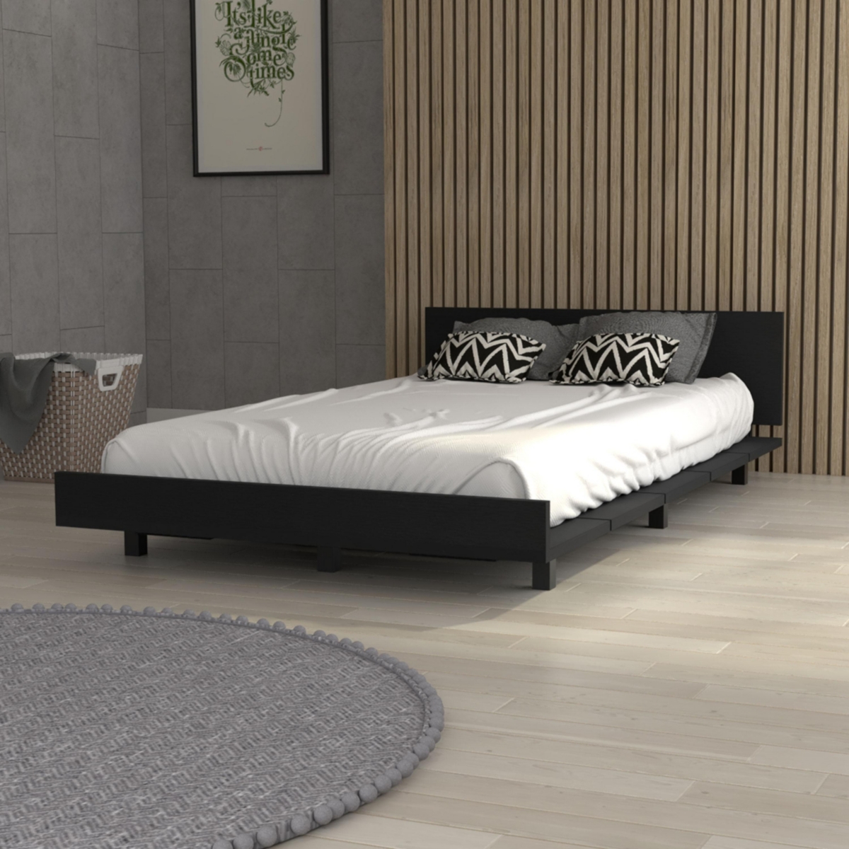 Click here for Streamdale Nimmo Twin Bed Frame Black Wengue - Bla... prices