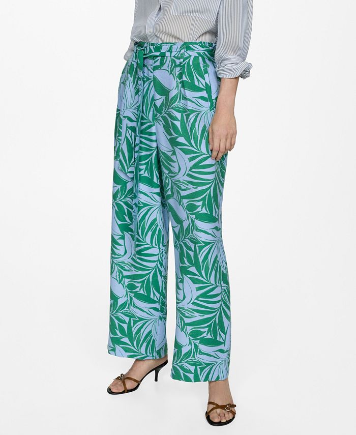 MANGO Women's Bow Printed Pants - Macy's