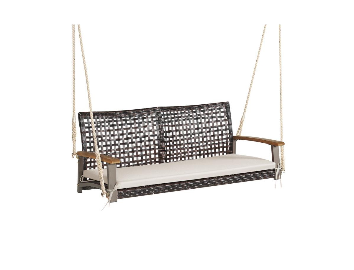 Click here for Slickblue 2-Person Rattan Hanging Porch Swing Chai... prices