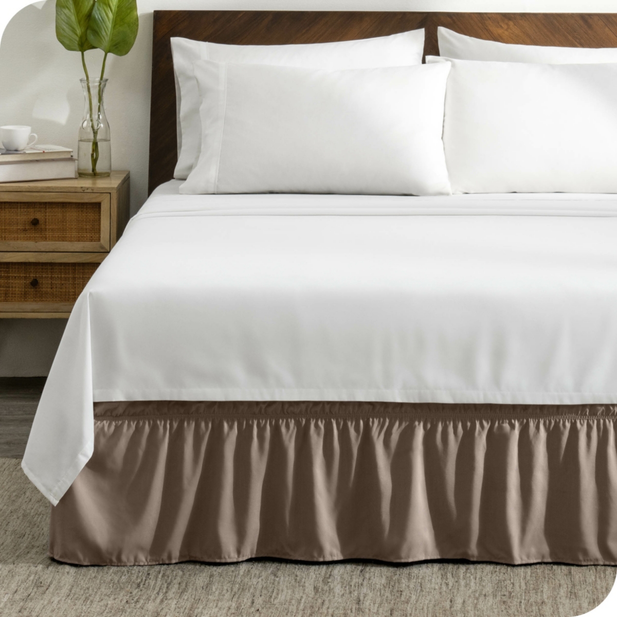 Click here for Bare Home Adjustable Wrap Around Ruffled Bed Skirt... prices