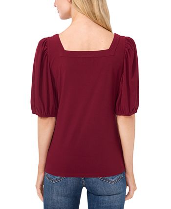 CeCe Women's Square-Neck Puff-Sleeve Blouse - Macy's