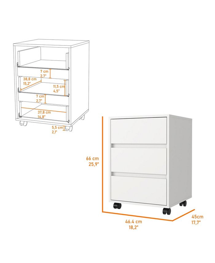 FM FURNITURE Vienna 3 Drawer Filing Cabinet - Macy's