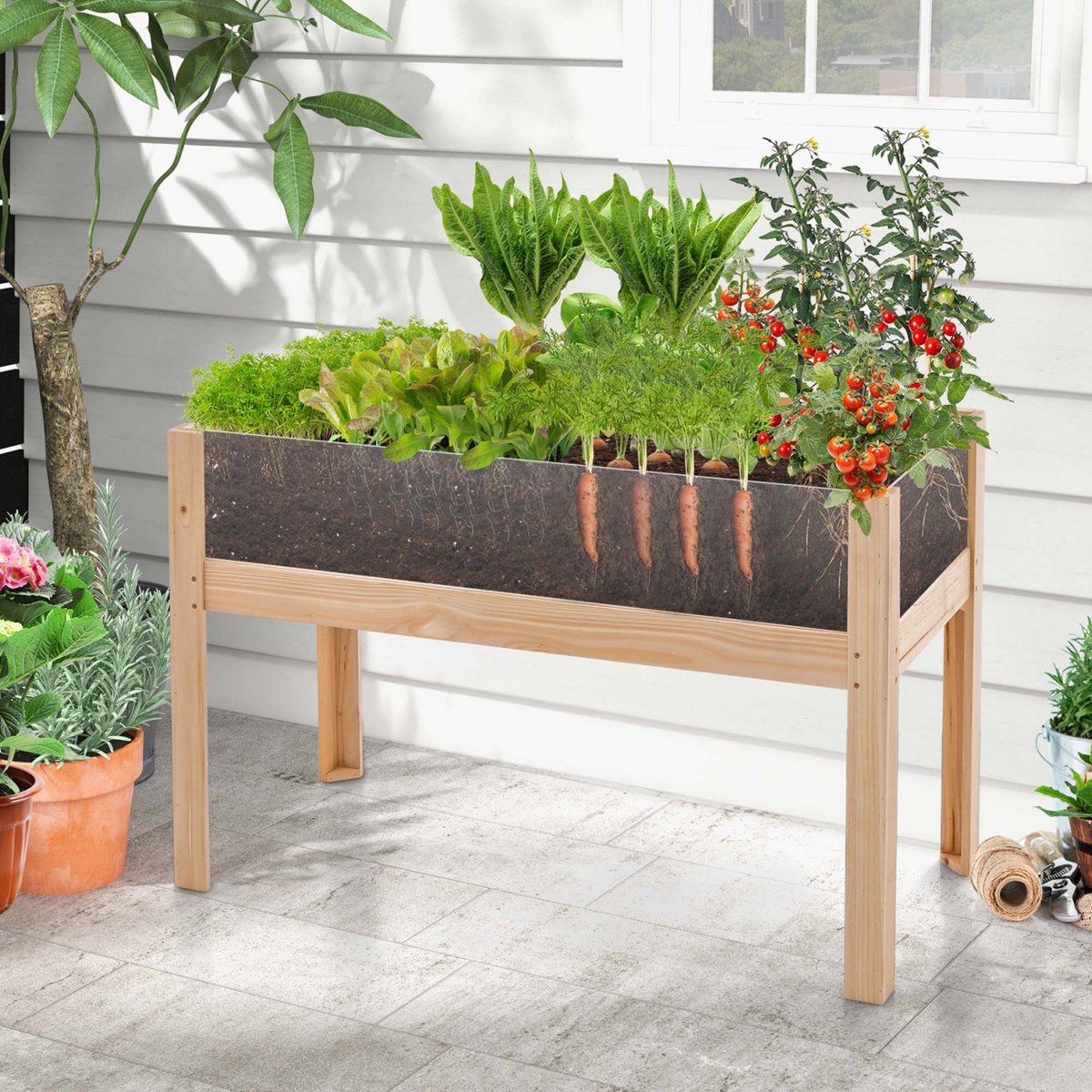 Click here for Raised Wooden Garden Bed 24 Elevated Planter Box P... prices