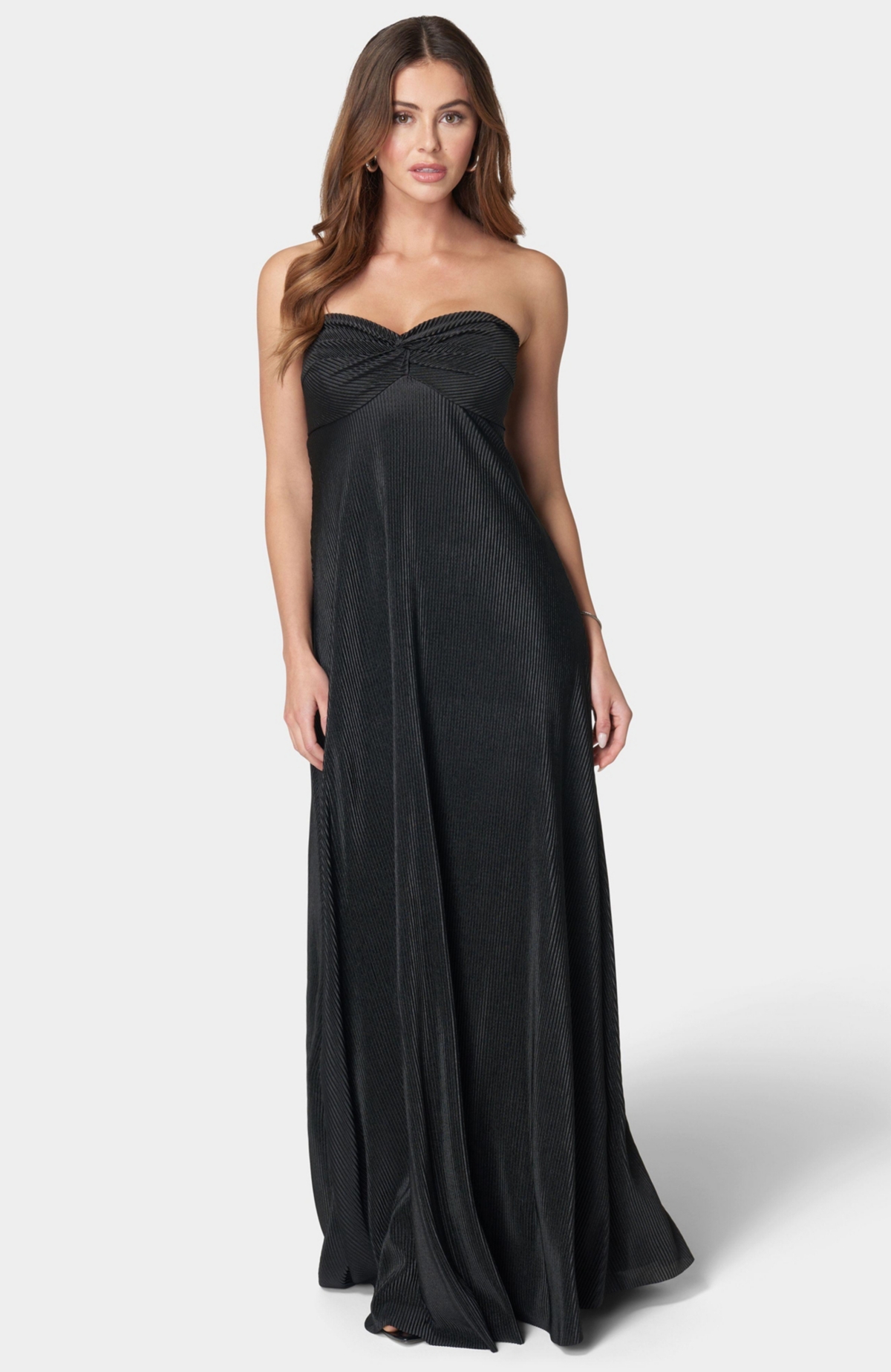 Click here for Bebe Womens Plisse Empire Maxi - Black prices