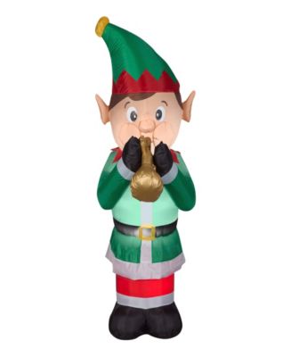 National Tree Company 6 ft. Inflatable Elf Playing Trumpet - Macy's