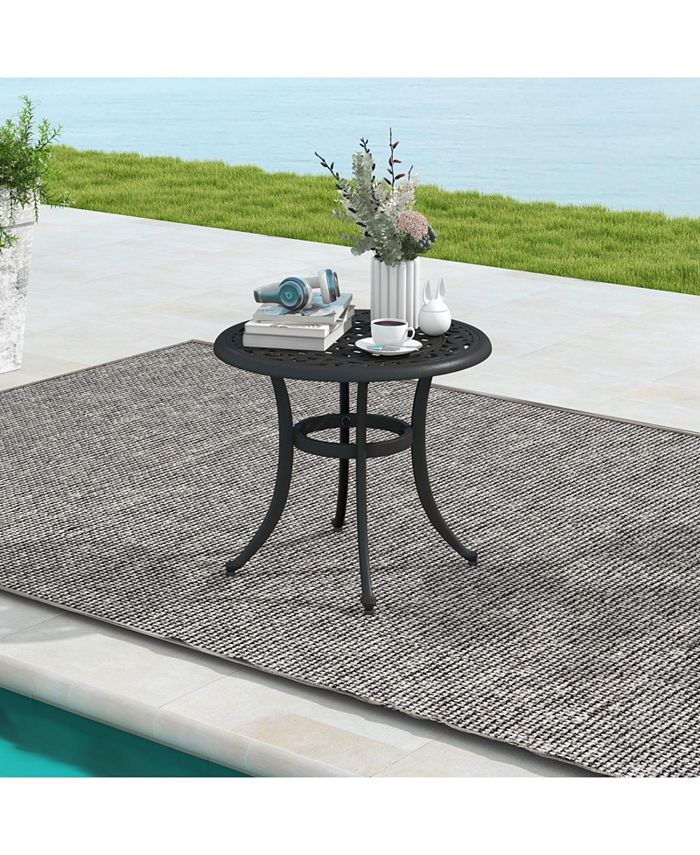 Slickblue 24 Inch Patio Side Table with Adjustable Footpads for ...