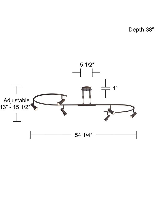 Pro Track S-Wave 6-Head LED Ceiling Track Light Fixture Kit Spot-Light ...