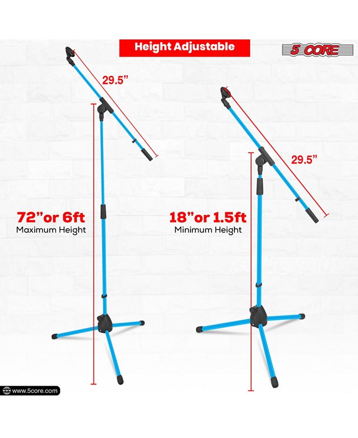 5 Core Tripod Mic Stand Heavy Duty Height Adjustable Floor Microphone ...