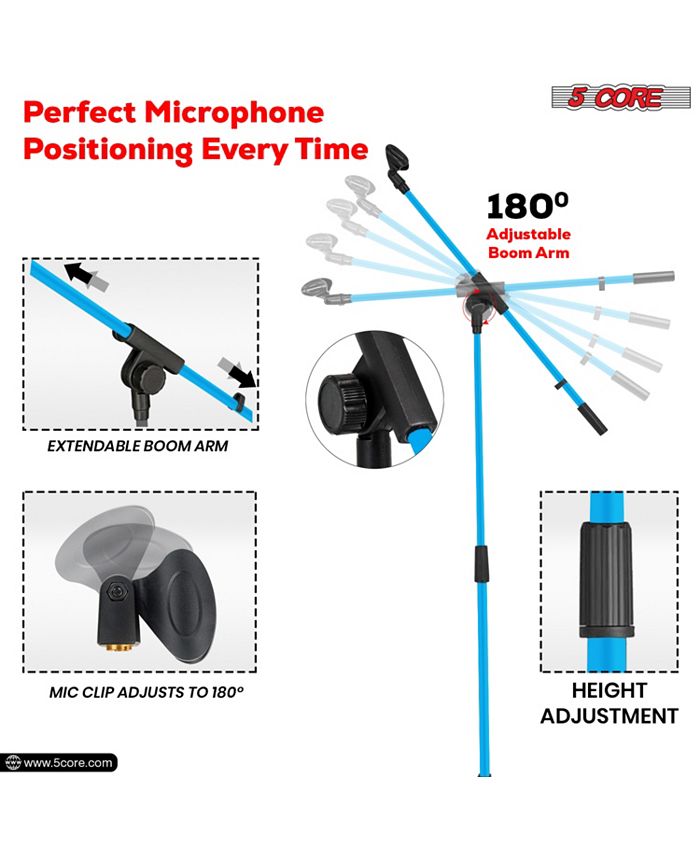 5 Core Tripod Mic Stand Heavy Duty Height Adjustable Floor Microphone ...