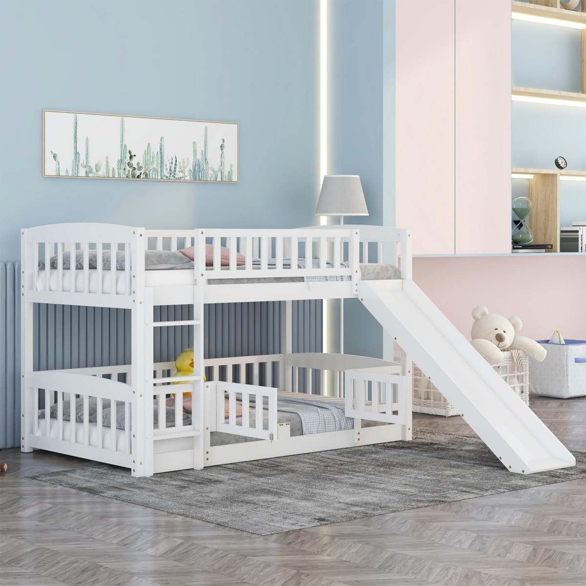 Click here for Streamdale Twin Bunk Bed w/ Slide and Ladder - Whi... prices