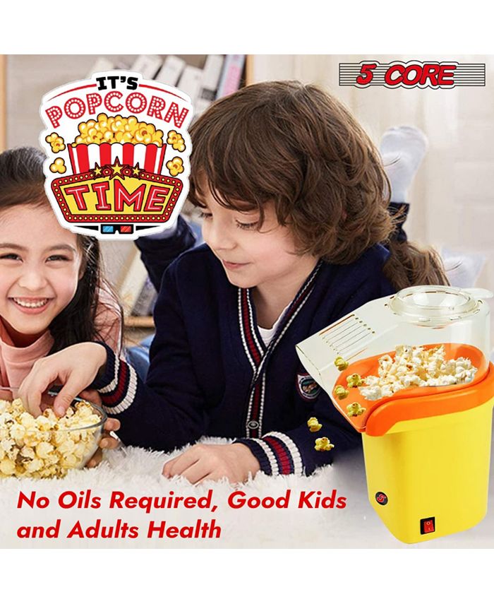 5 Core Popcorn Machine 16 Cup Capacity Hot Air Popper Mini Portable ...