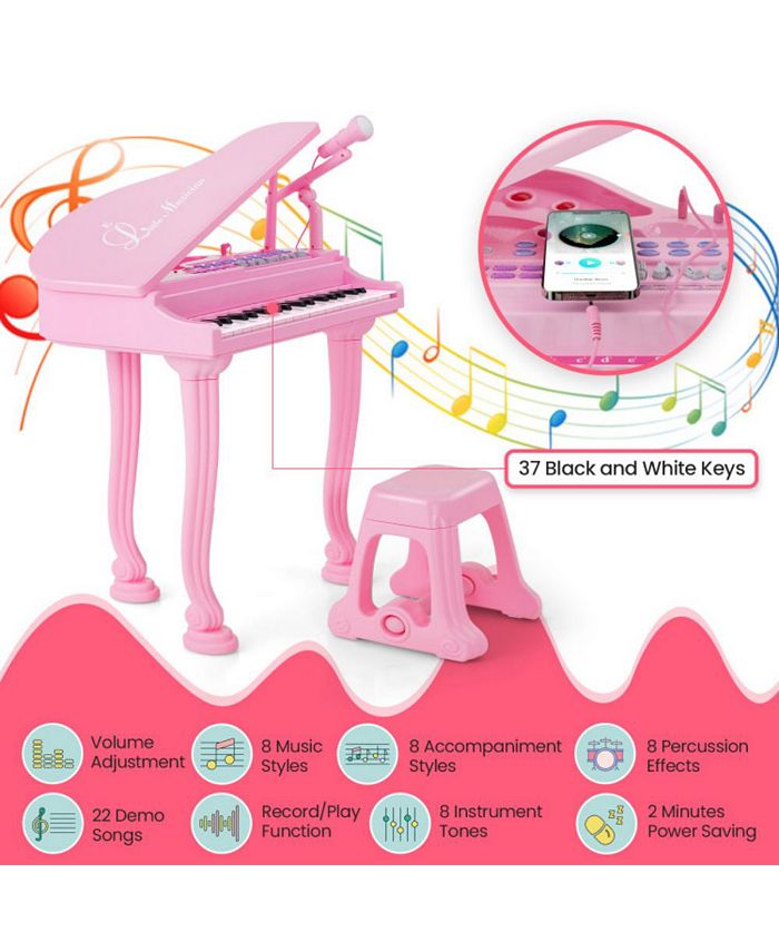 SUGIFT 37 Keys Kids Piano Keyboard with Stool and Piano Lid - Macy's