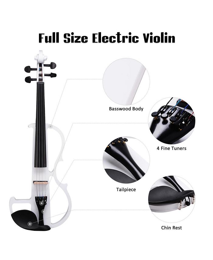 Yescom 4/4 Full Size Electric Violin Wood Silent Fiddle Fittings ...