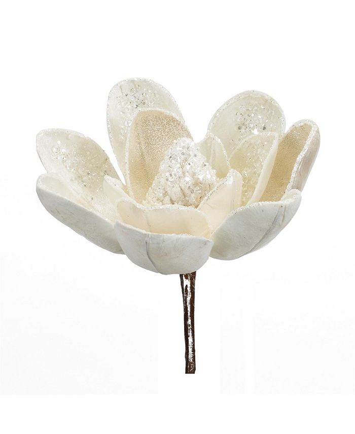 Slickblue Velvet Magnolia Stem With Silver Bead Accents (Set of 6) - Macy's