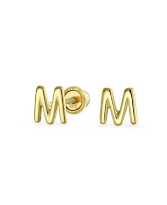 Bling Jewelry ABC Minimalist Yellow 14K Gold Capital Block Alphabet ...