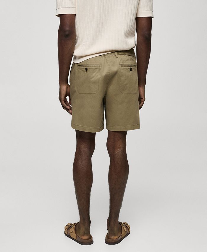MANGO Men's Drawstring Detail Cotton Shorts - Macy's