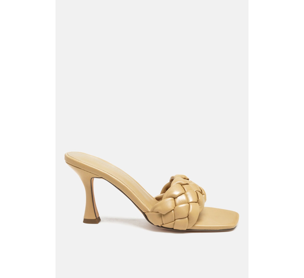 Click here for Woven Strap Spool Heel Sandals Women - Beige/khaki prices