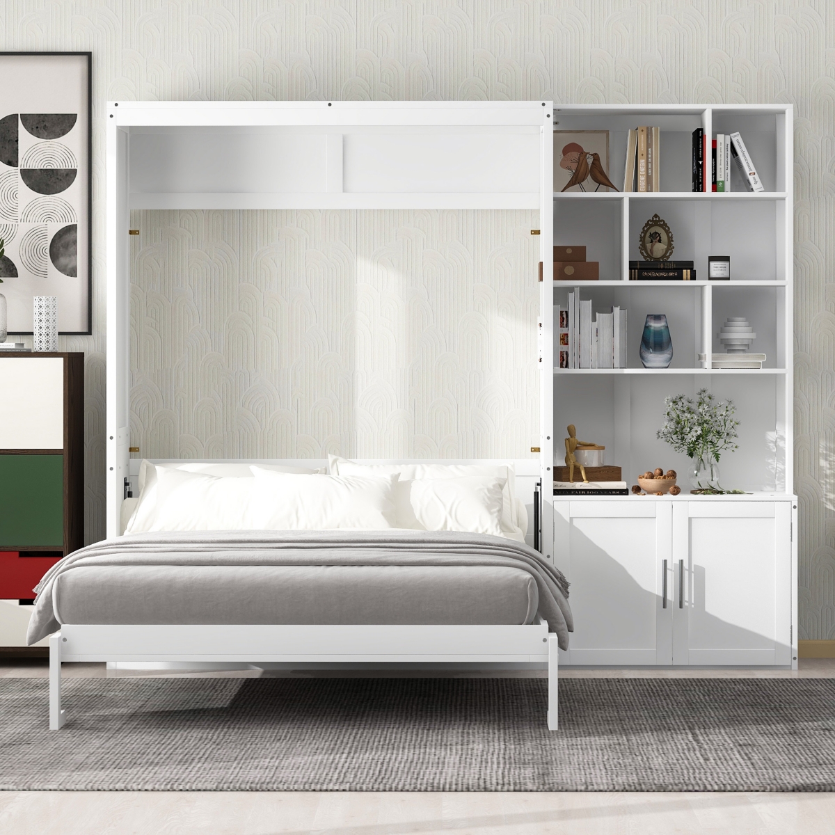 Click here for Full Size Murphy Bed with Multiple Storage Shelves... prices