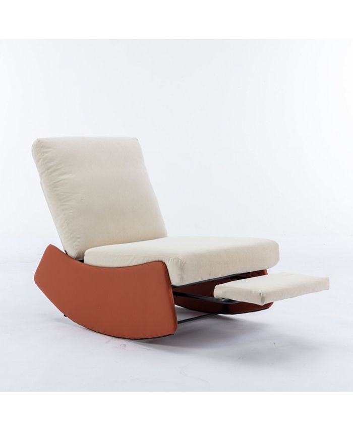 Simplie Fun Comfortable Adjustable Backrest & Leg Support Rocking Chair ...