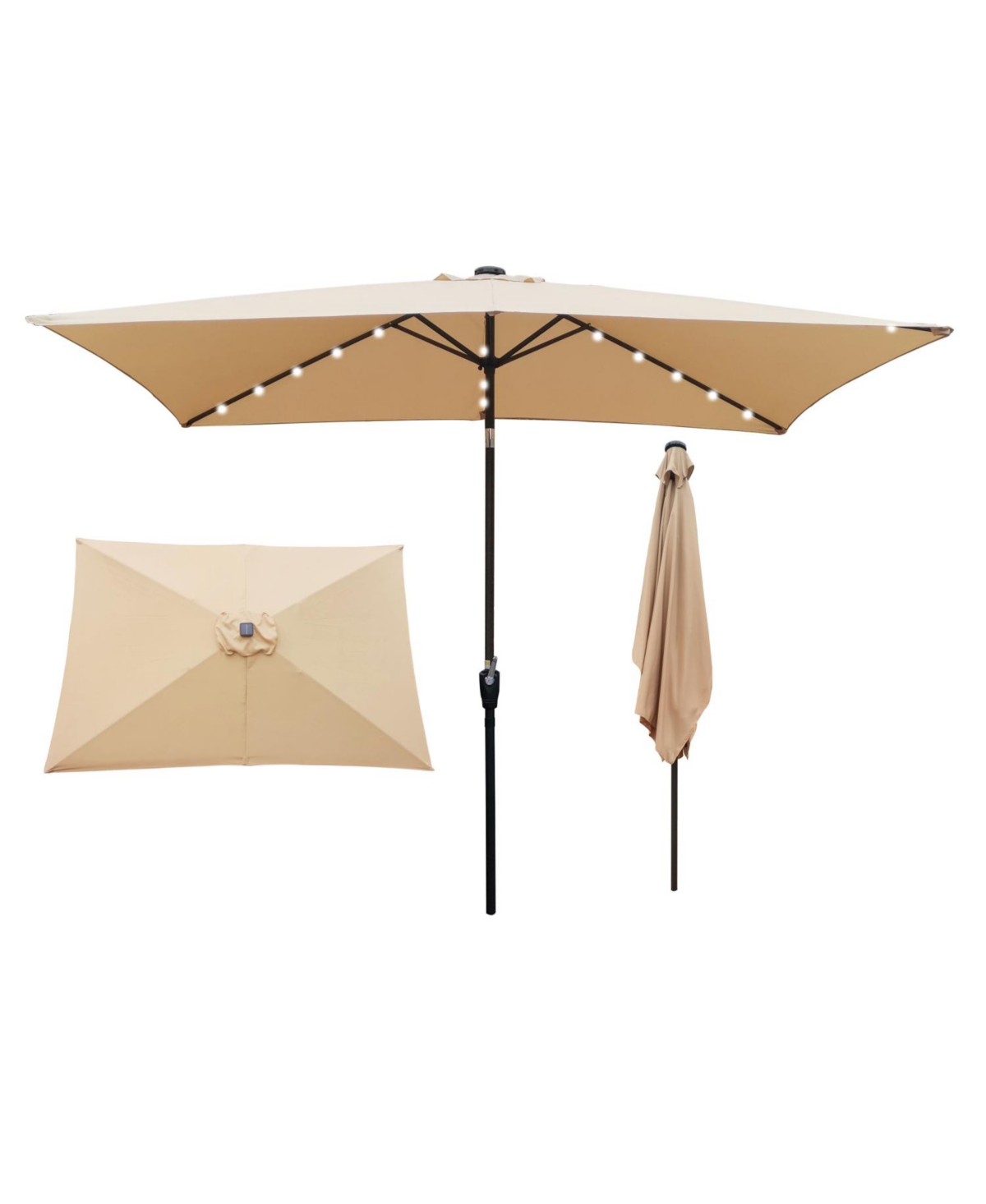 Click here for Streamdale Patio Solar Lighted Umbrella w/ Crank (... prices