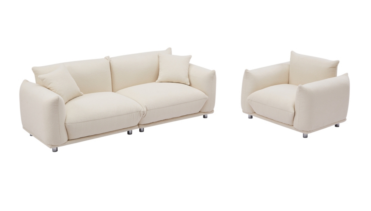 Click here for Simplie Fun Cozy 3+1 Oversized Sherpa Sofa with Me... prices