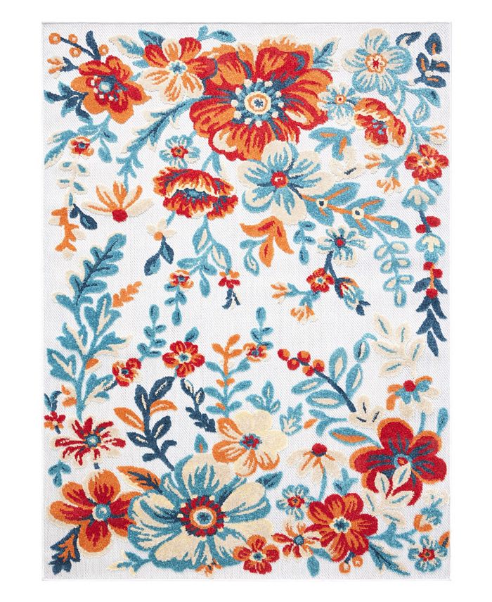 Town & Country Living Hibiscus Bloom Modern Floral 5'2"x7'2" Area Rug ...