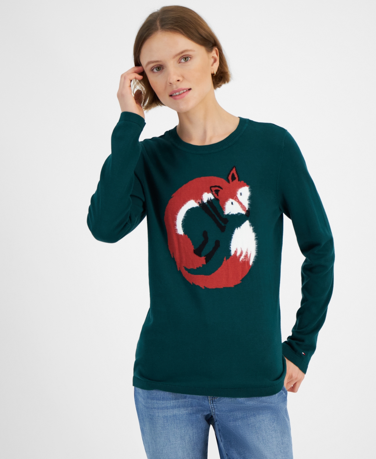 Click here for Tommy Hilfiger Womens Cotton Winter Fox Crewneck S... prices