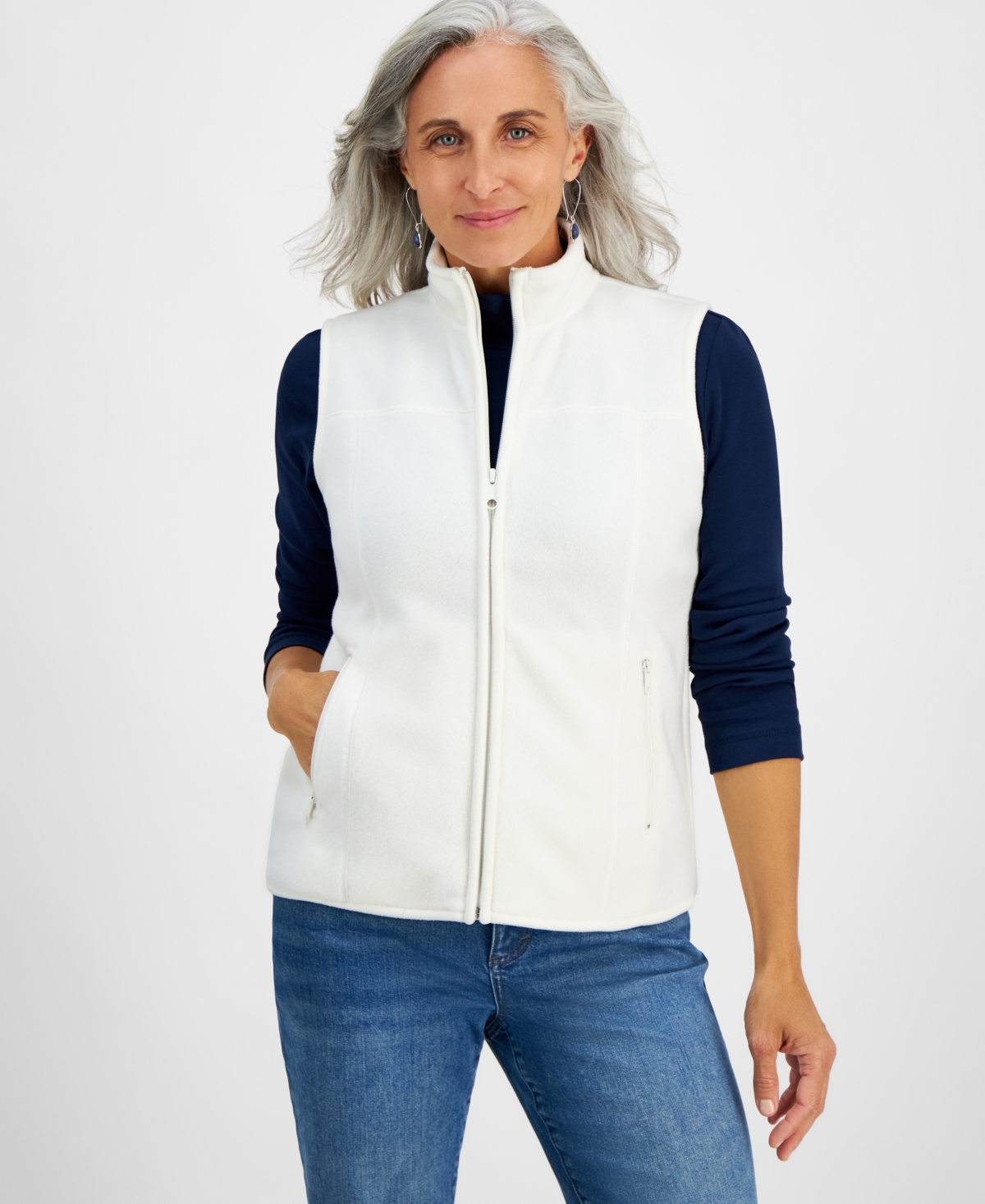 Click here for Style & Co Petite Polar Fleece Vest  Created for M... prices