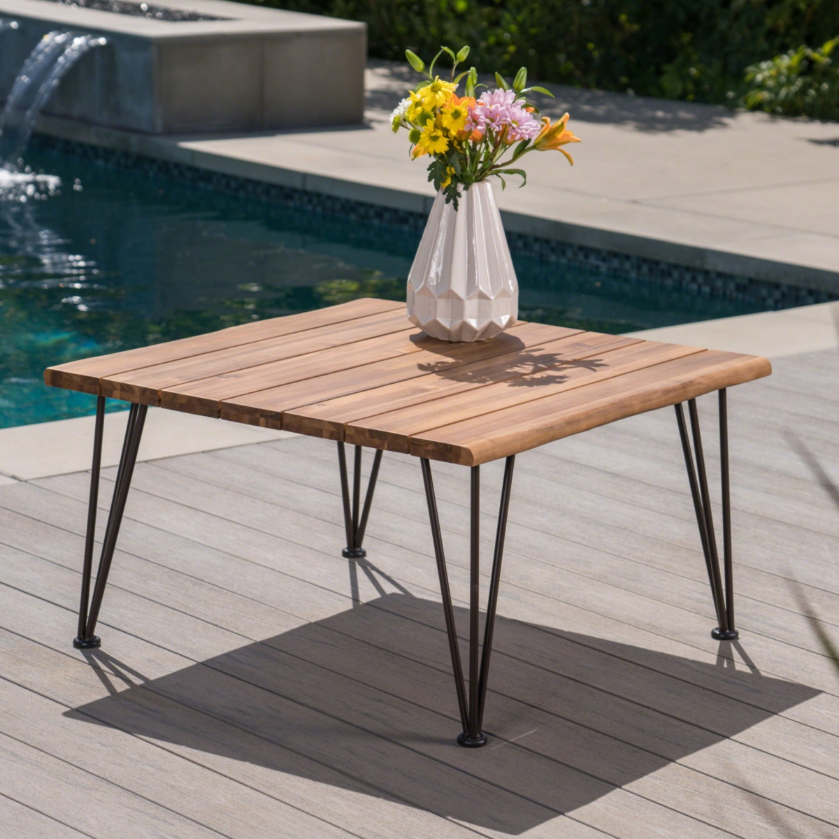 Click here for Rustic Acacia Wood Coffee Table for Outdoor Use -... prices