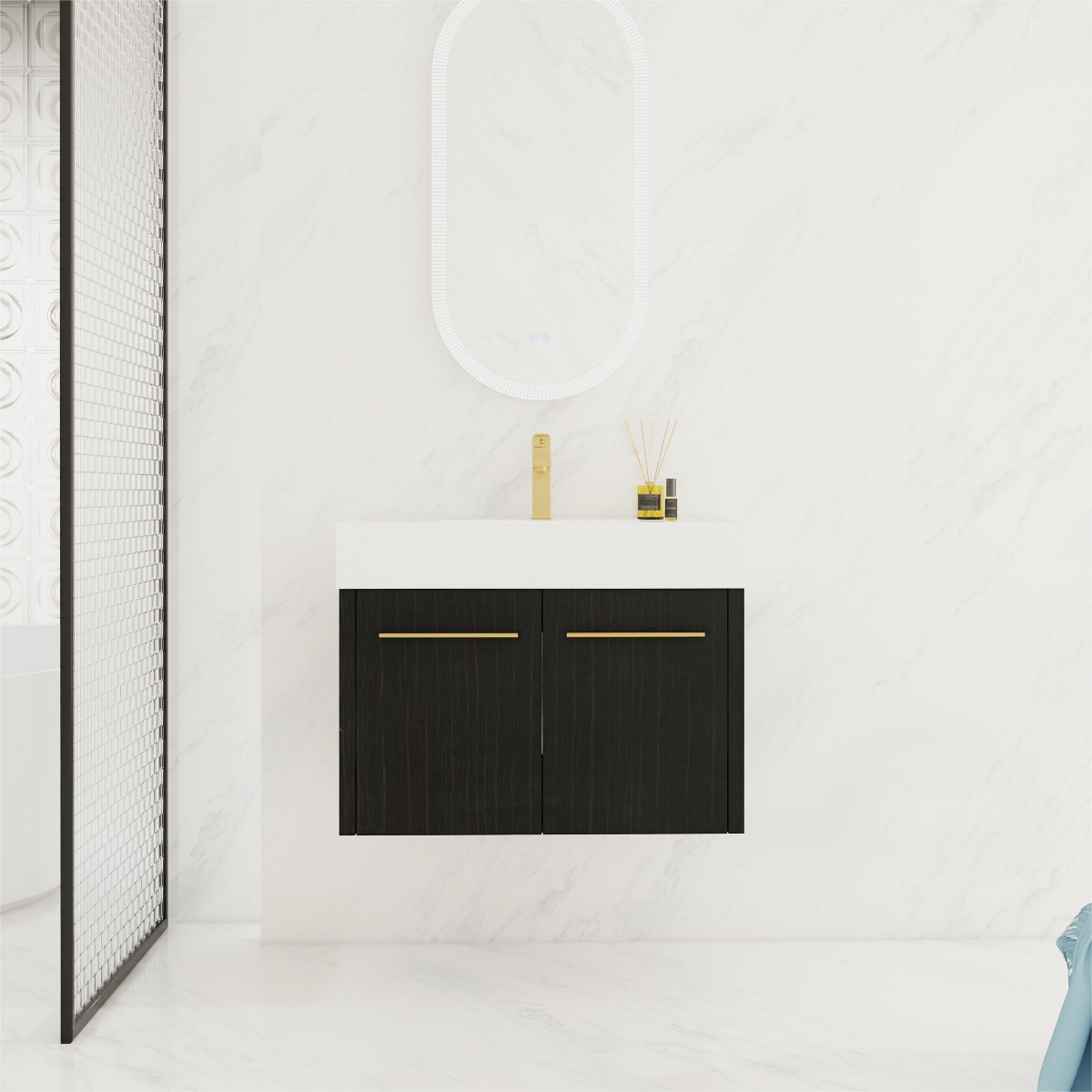 Click here for Modern Bathroom Vanity Unique Resin Sink  Soft Clo... prices