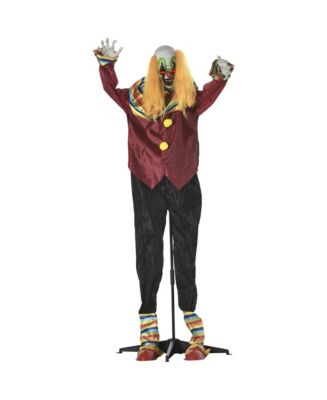 Outsunny 71" Outdoor Halloween Decorations Circus Clown Lighted Life ...