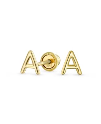 Bling Jewelry ABC Minimalist Yellow 14K Gold Capital Block Alphabet ...