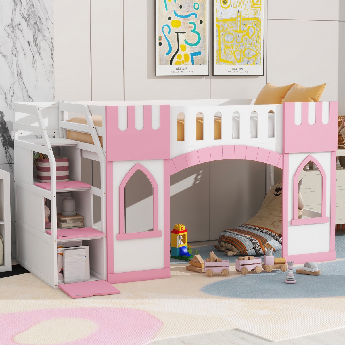 Click here for Streamdale Twin Size Loft Bed with Storage Stairca... prices