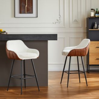 Streamdale Furniture Set of 2 Modern Velvet Counter Height Bar Stools ...