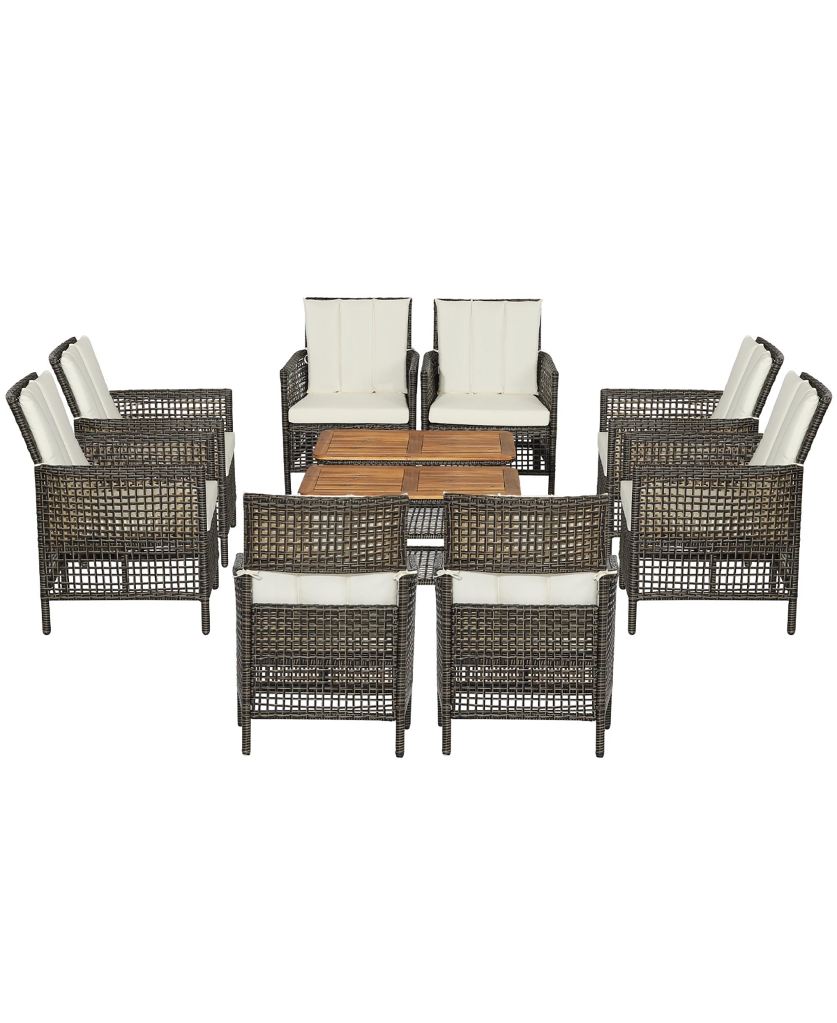 Click here for Costway 10PCS Patio Rattan Furniture Set Cushioned... prices