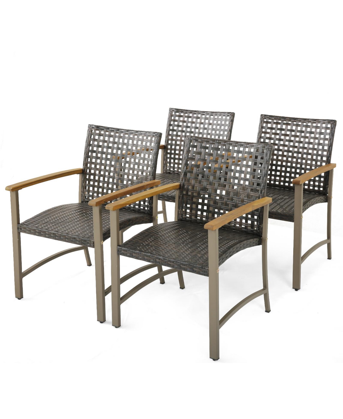 Click here for Slickblue Set of 4 Patio Rattan Dining Chairs with... prices