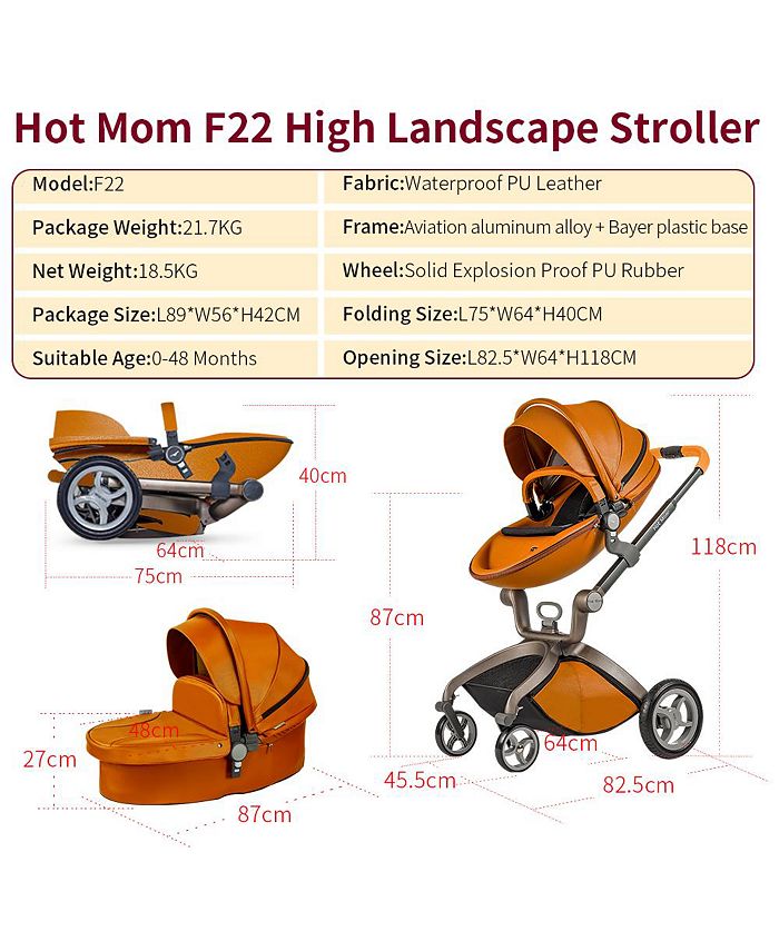 Hotmom Boys Baby Stroller: Height-Adjustable Seat and Reclining Baby ...