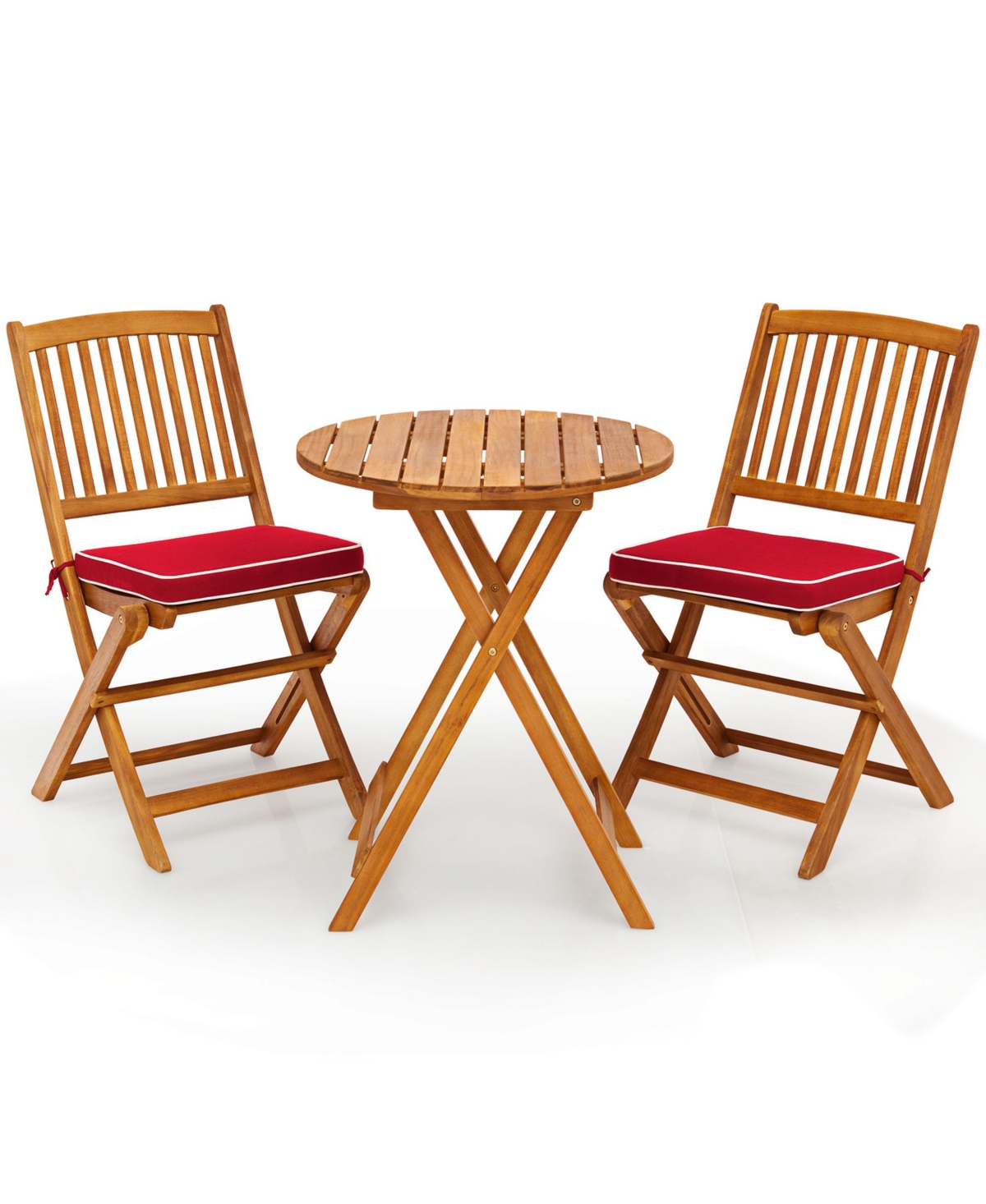 Click here for Gymax 3PCS Folding Acacia Wood Bistro Set Patio Co... prices