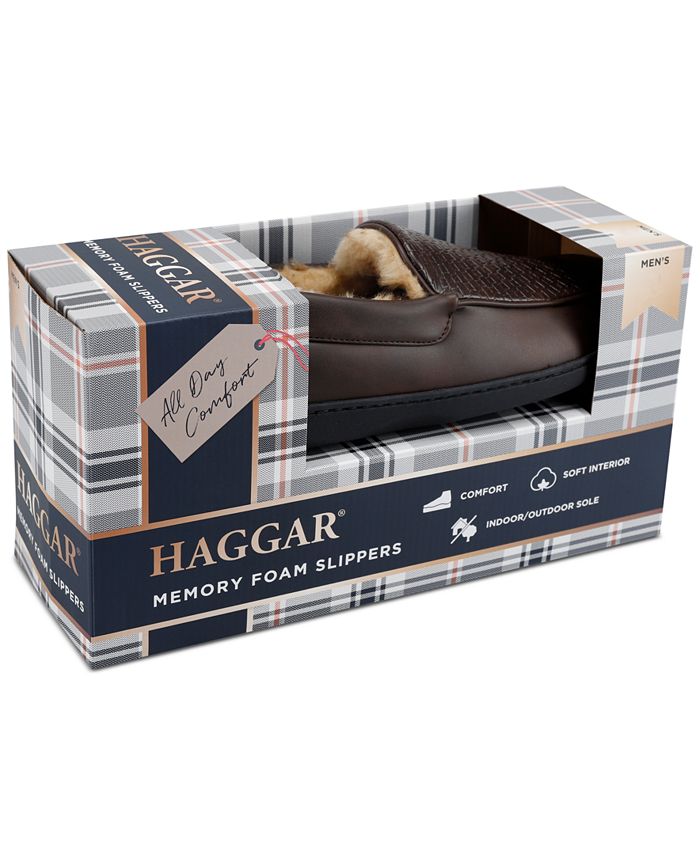 Haggar Men's Basketweave Embossed Venetian Indoor/Outdoor Slipper - Macy's
