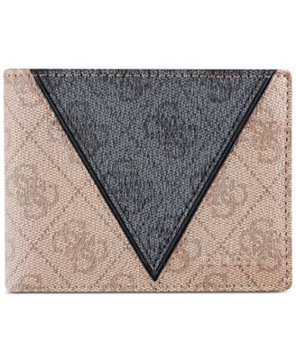 GUESS Men's Quattro Patchwork Triangle Logo Wallet - Macy's